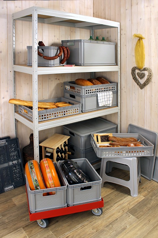 Műanyag maxi sámli, szürke,41x33,5x42,5 cm