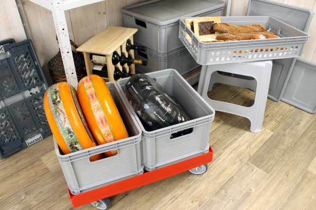 Műanyag maxi sámli, szürke,41x33,5x42,5 cm